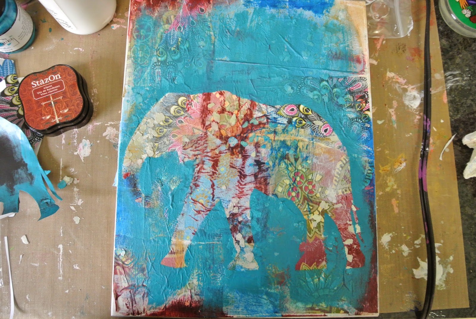 frog dog studio: Collage Painting Made Easy!!!