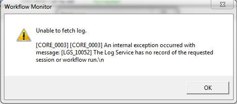 Informatica Power Center-ETL: Solved - unable to fetch log error in Informatica