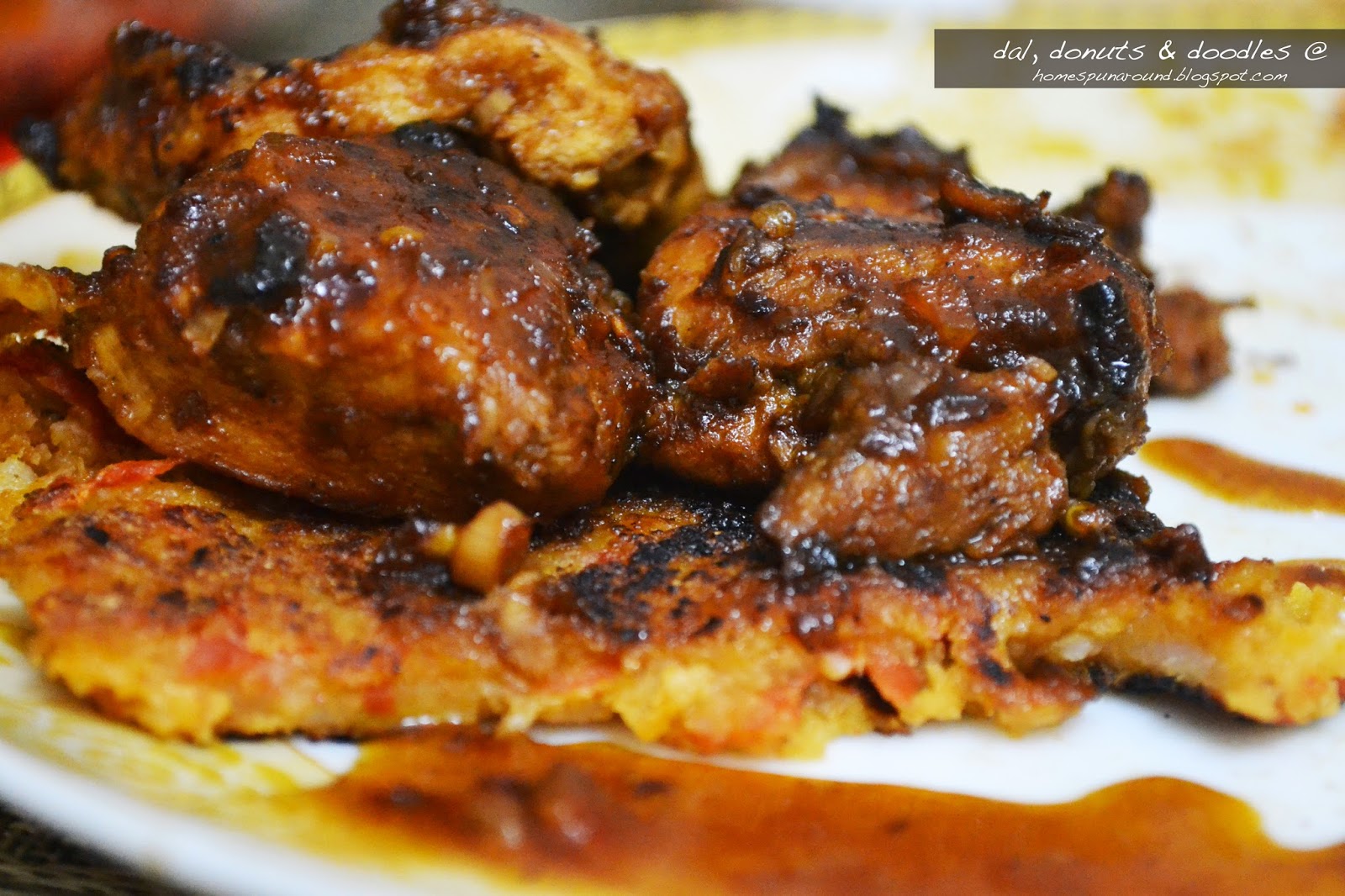 Home-Spun-Around: Chicken in home-made Bar-b-que sauce... simple and yummy!