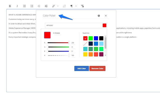 Experiencing Adobe Experience Manager (AEM, CQ): AEM 65 - Touch UI RTE (Rich Text Editor) Dialog ...