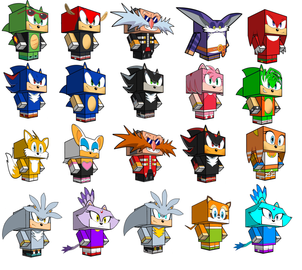 Cubeecraft Sonic X Sonic Hedgehog Papercraft Silver Shadow Origami ...