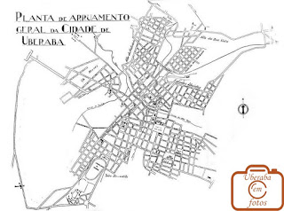 Uberaba em Fotos: MAPA DA ÁREA URBANA DE UBERABA EM 1956