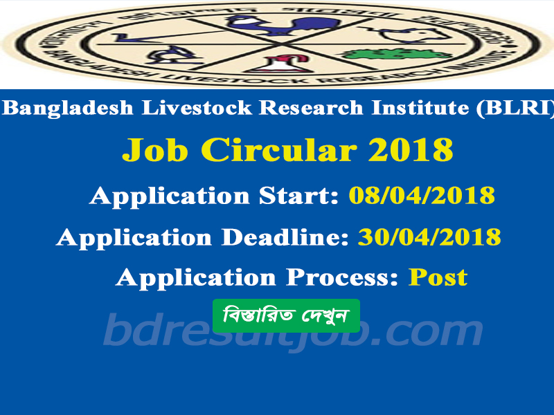 Bangladesh Livestock Research Institute (BLRI) Job Circular 2018 ...