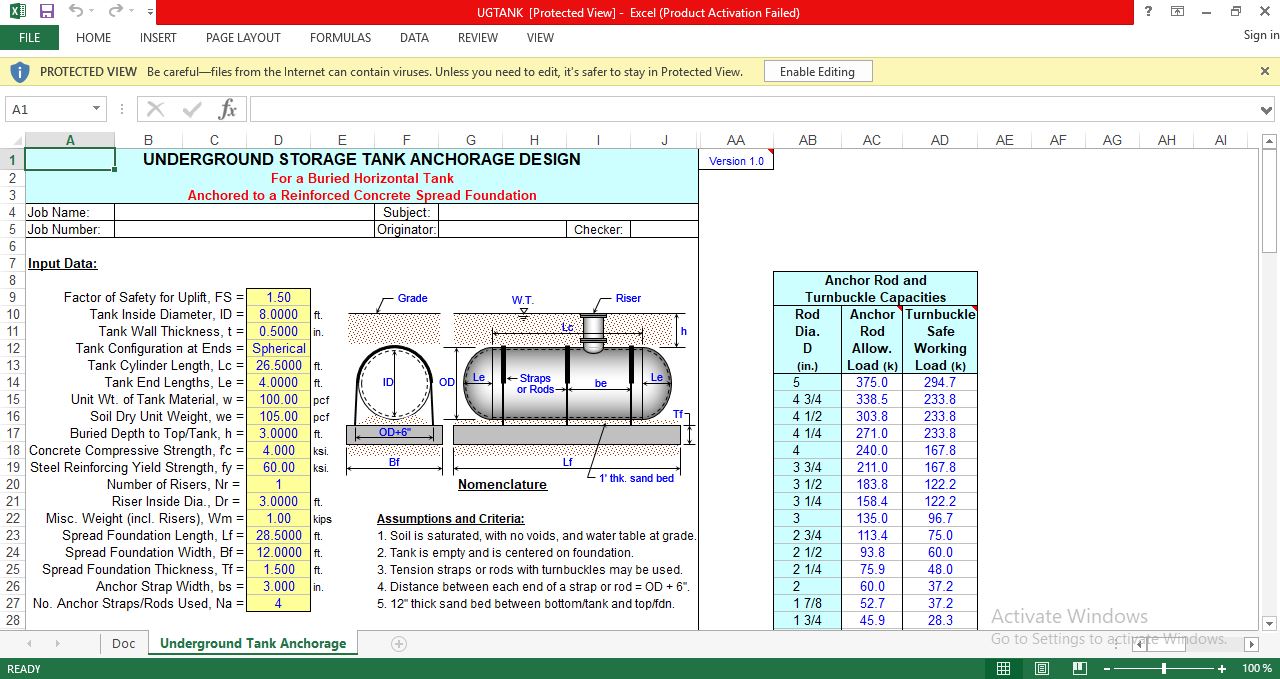 Underground Storage Tank Anchorage Design