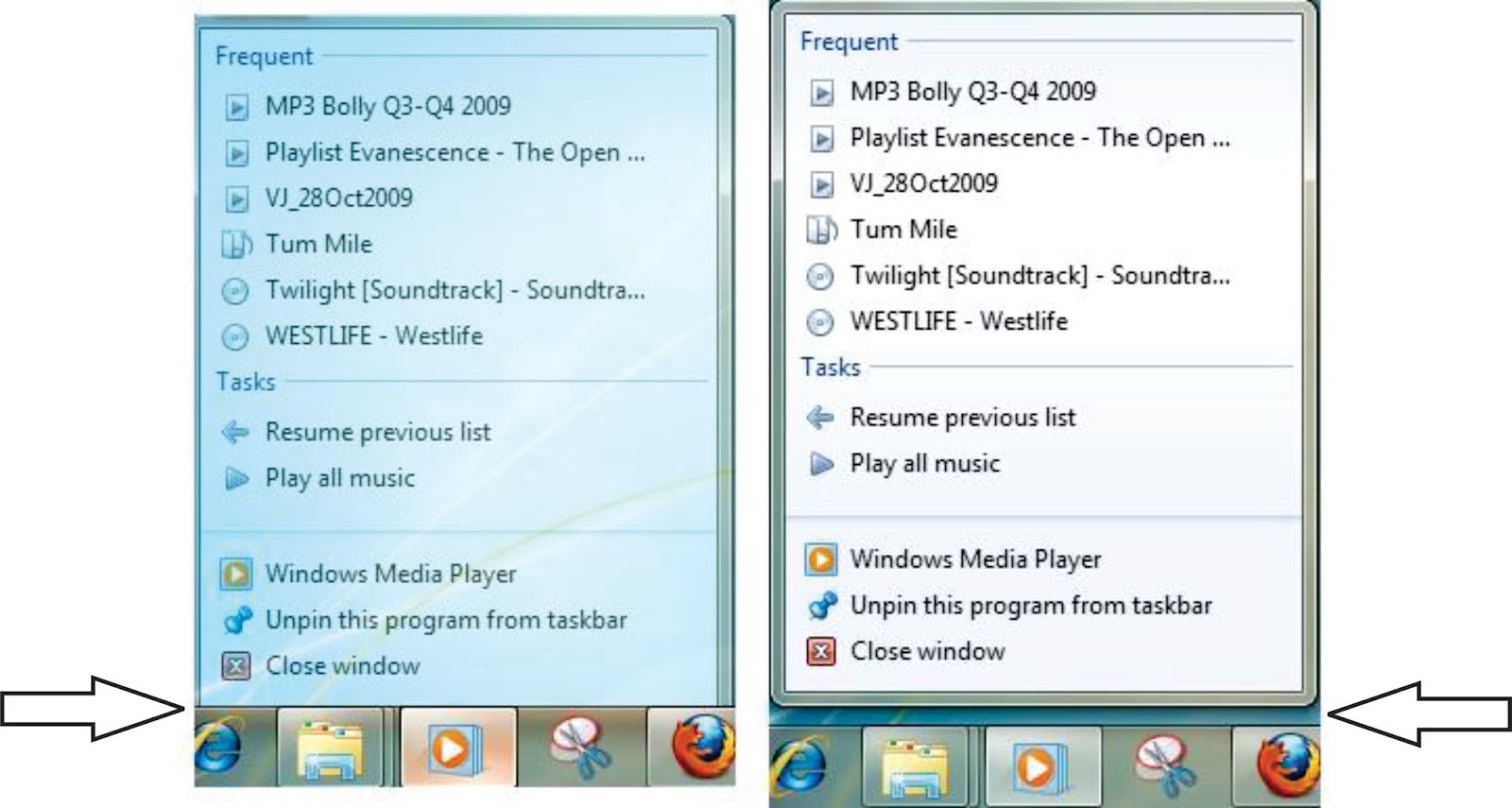 How to access jumplists with left mouse button - OnlineMurtaza