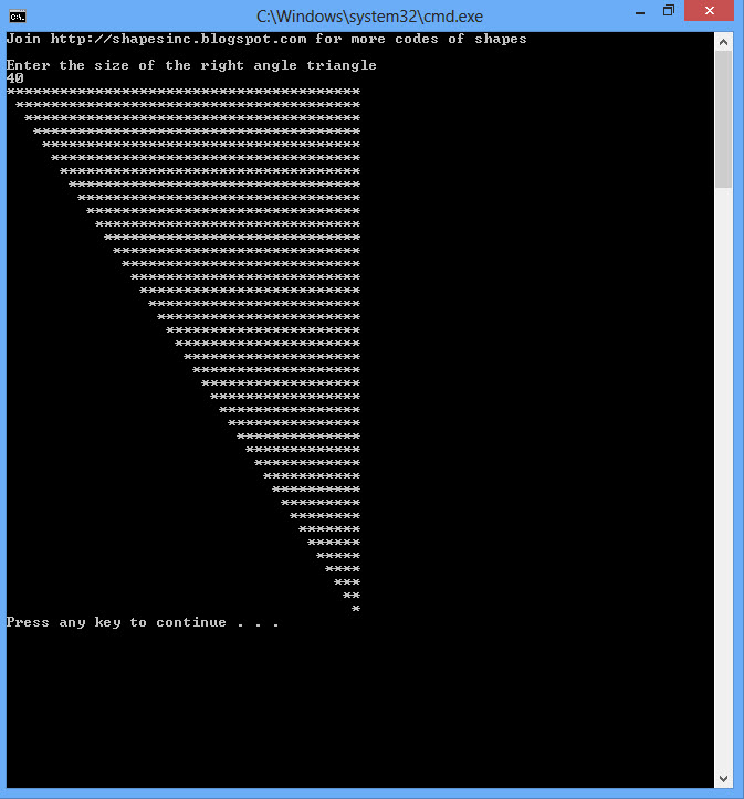 Right Angled Triangle 3 ~ Shapes in C++ - Free | C++Tutorial | Online