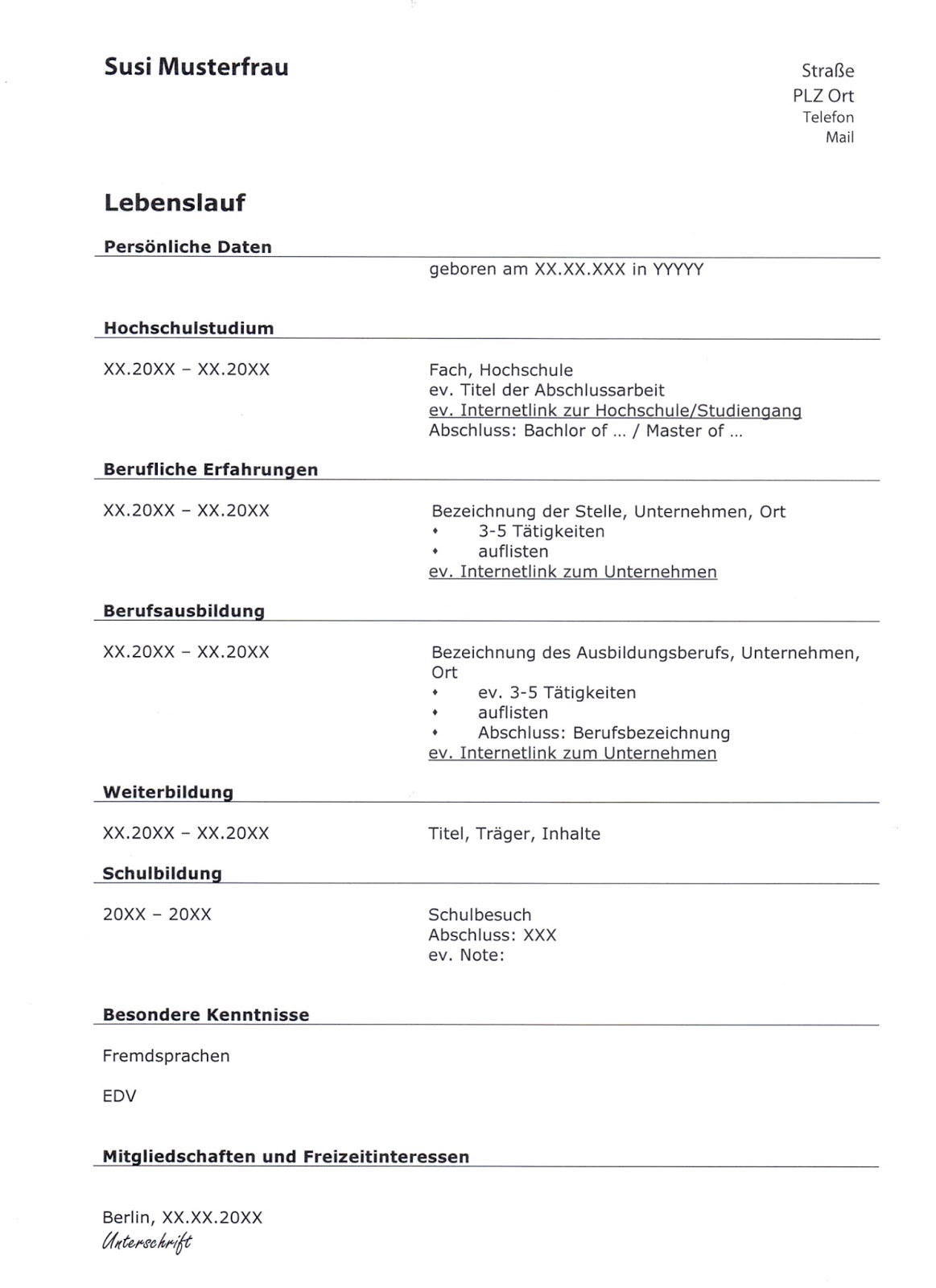 CV beispiel student - Tipss und Vorlagen