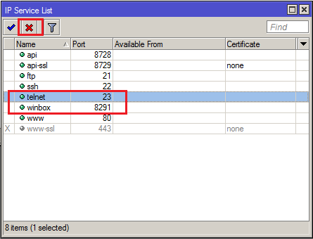 Mikrotik Tutorial: Disable ssh and telnet on mikrotik