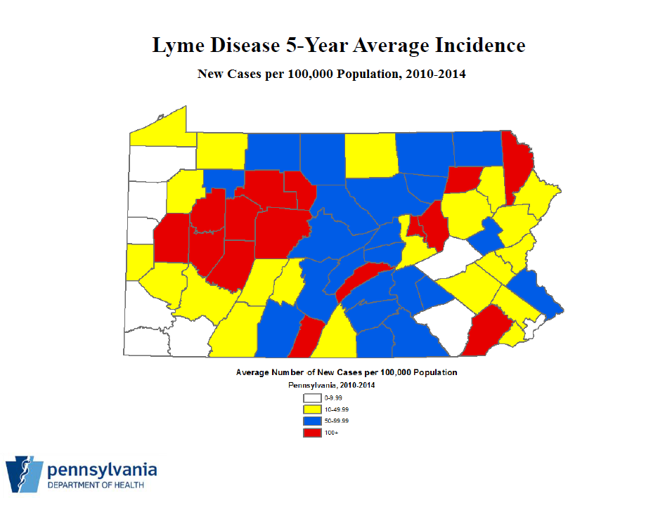 Schuylkill County Low on List of New Reported Lyme Disease Cases in ...