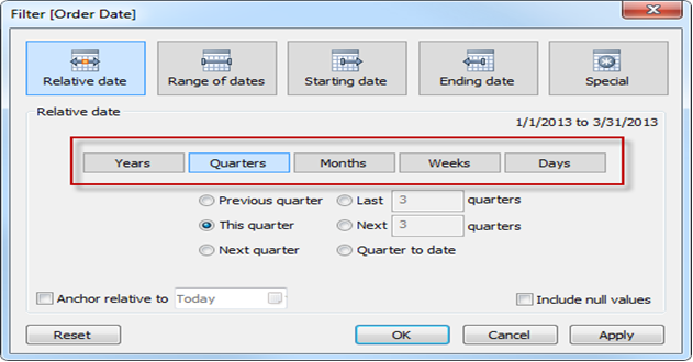 Tableau Ideas: Relative Date Filters in Tableau