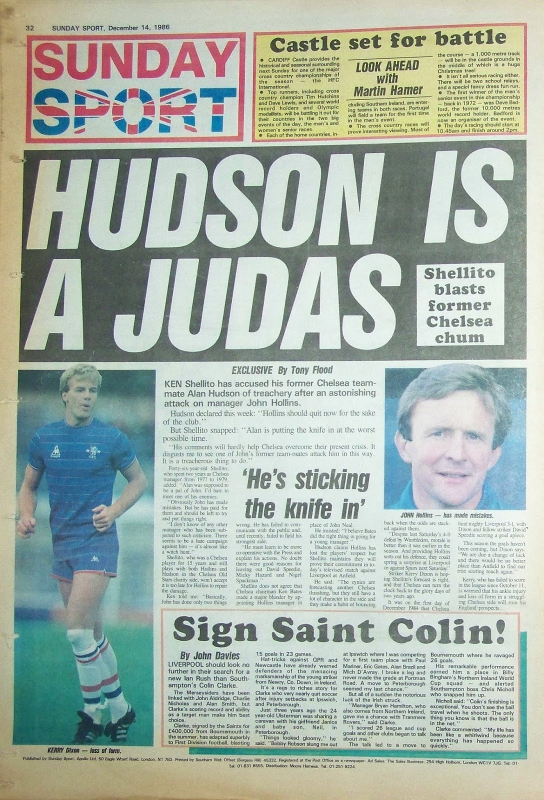 Sunday Sport newspaper 14th December 1986