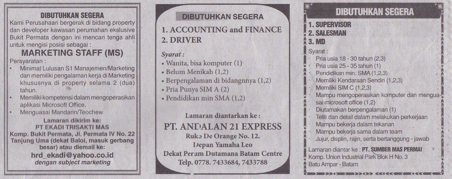 IKLAN BATAM POS