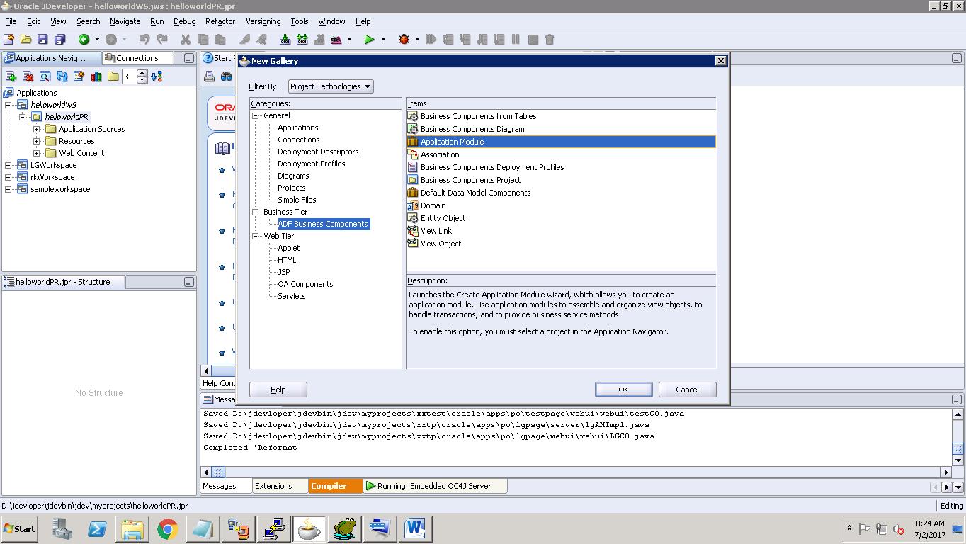 Oracle Application Framework Hello World Page In Oaf