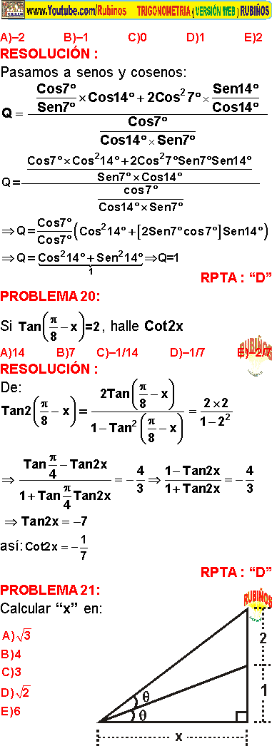 IDENTIDADES DEL ANGULO DOBLE EJERCICIOS RESUELTOS DE TRIGONOMETRIA PDF