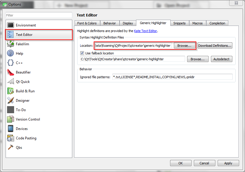 Qss Syntax Highlight In Qt Creator · One Transistor