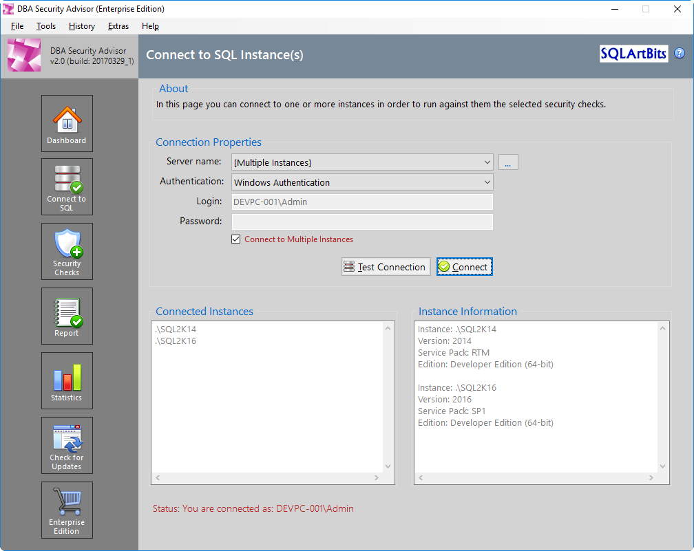 Sneak Peek of SQLArtBits DBA Security Advisor v2.0 - SQLNetHub