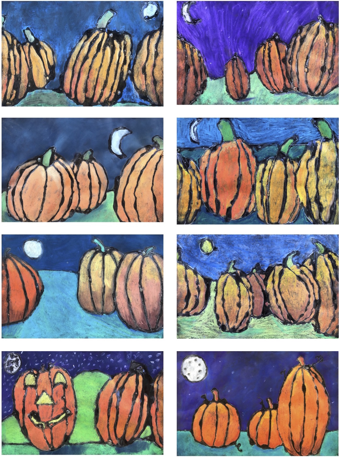 The Rolling Artroom: Chalk Pastel Pumpkins (4th-6th Grade)