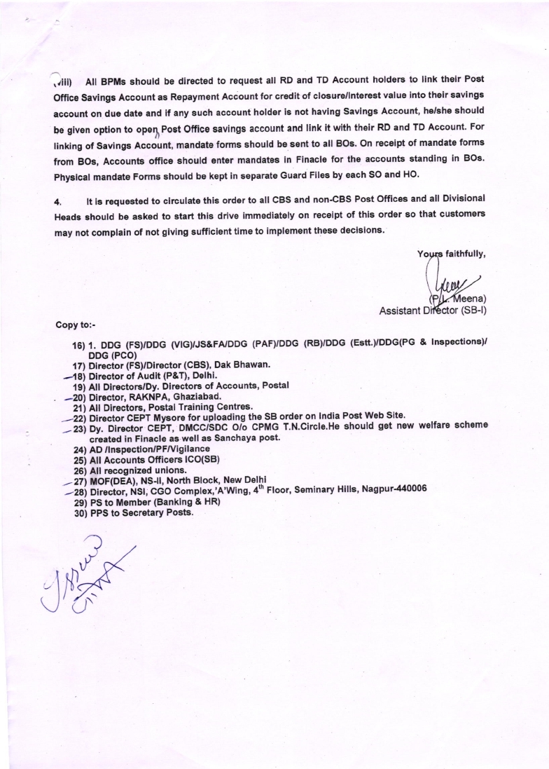 DOP ORDERS: Introduction of another Standardized Uniform Savings Bank ...