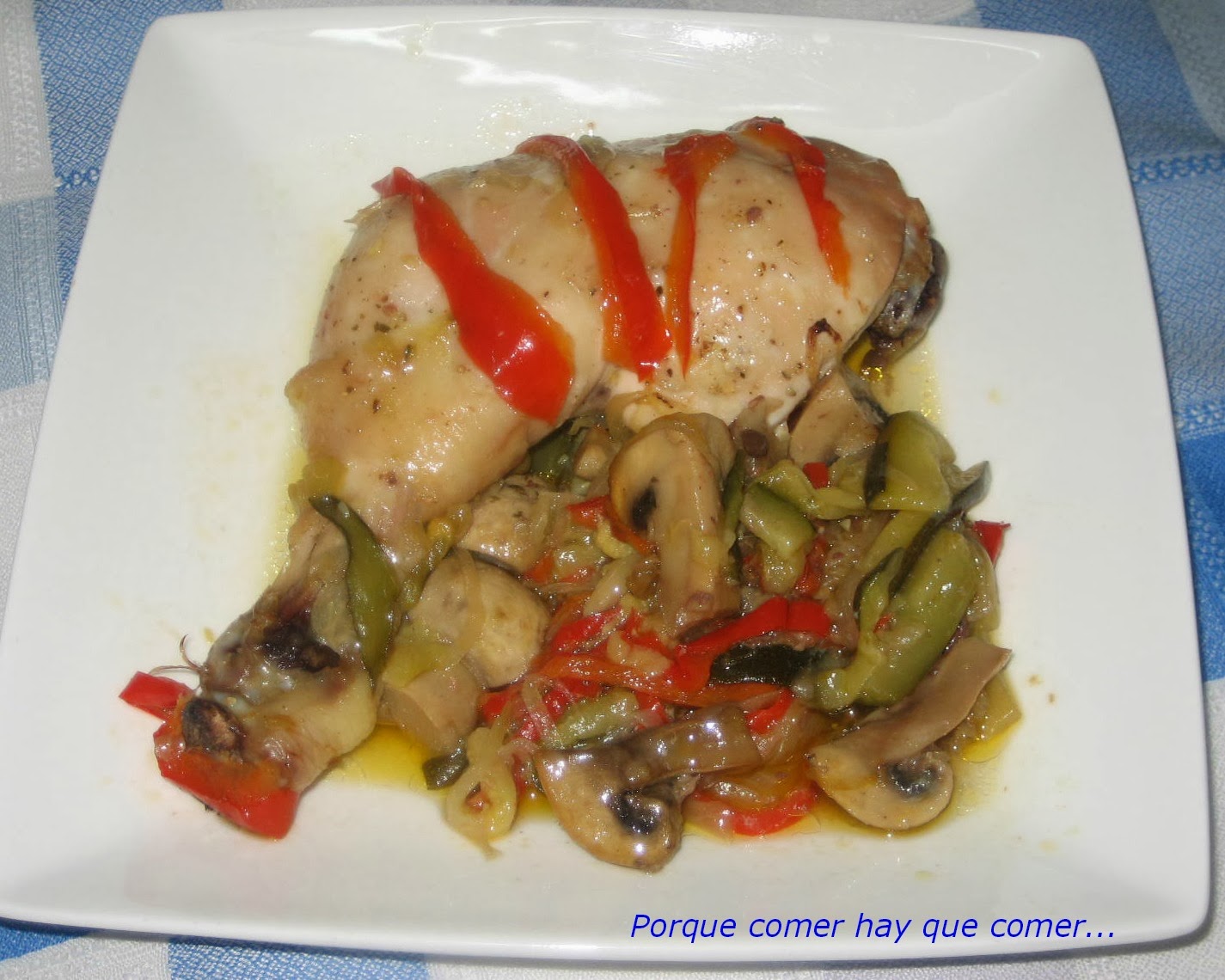 Porque comer hay que comer...: ZANCAS DE POLLO AL HORNO CON VERDURA