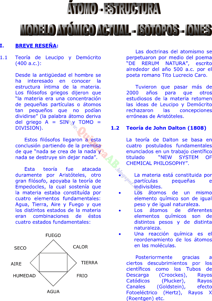 ÁTOMO - ESTRUCTURA MODELO ATÓMICO ACTUAL TEORIA DE PREPARATORIA DE ...