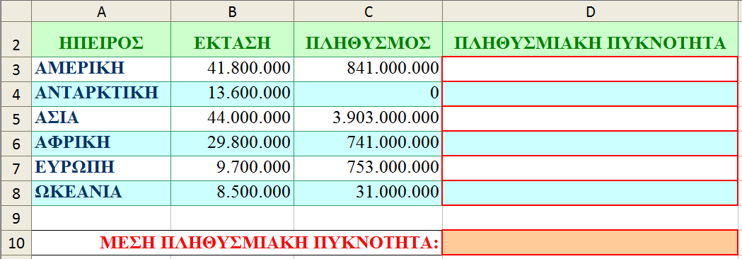 ΤΠΕ Ε΄ ΔΗΜΟΤΙΚΟΥ: ΥΠΟΛΟΓΙΣΤΙΚΑ ΦΥΛΛΑ (EXCEL) - ΔΡΑΣΤΗΡΙΟΤΗΤΑ 5
