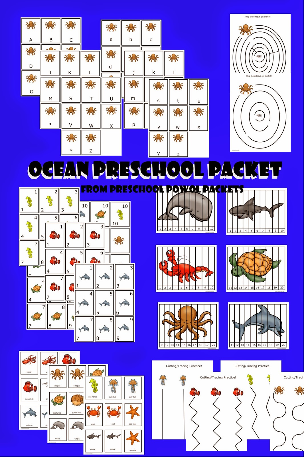 Ocean Preschool Packet ~ 3 Day FREEBIE | Preschool Powol Packets