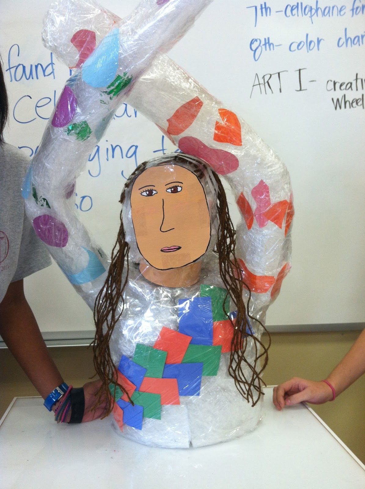 Dunham Middle School Art: Cellophane Human Form Sculptures