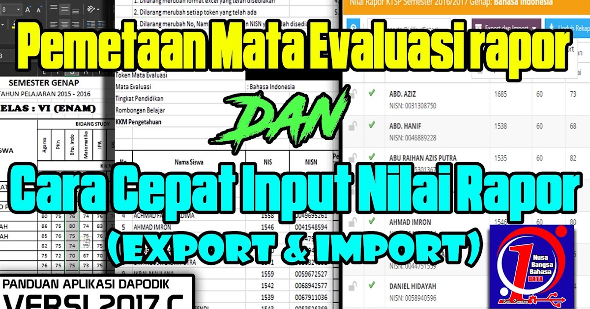 Cara input Nilai Rapor Menggunakan menu Export dan Import di Dapodik ...