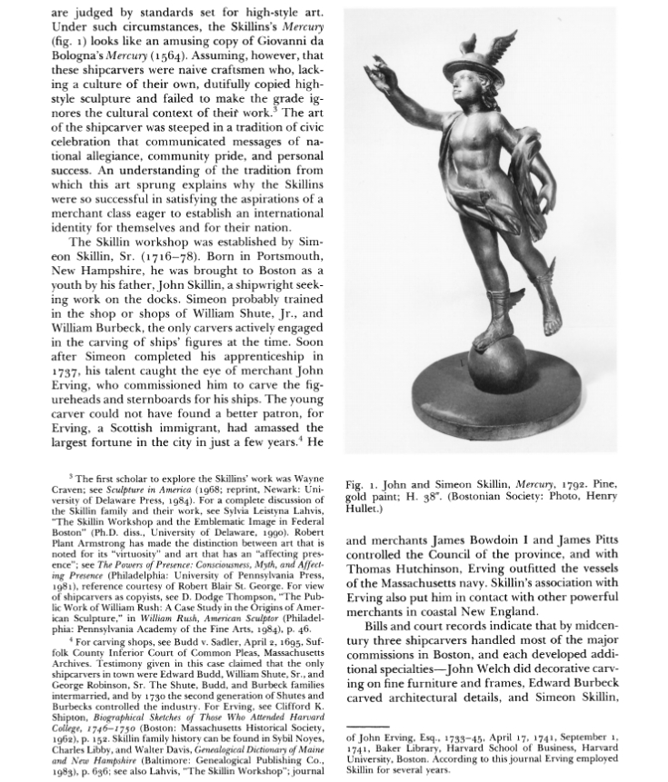 English 18th Century Portrait Sculpture: The Skillin Family of Carvers ...