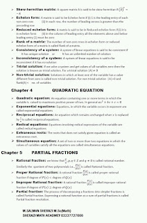 First Year Math Important Definitions - Zahid Notes