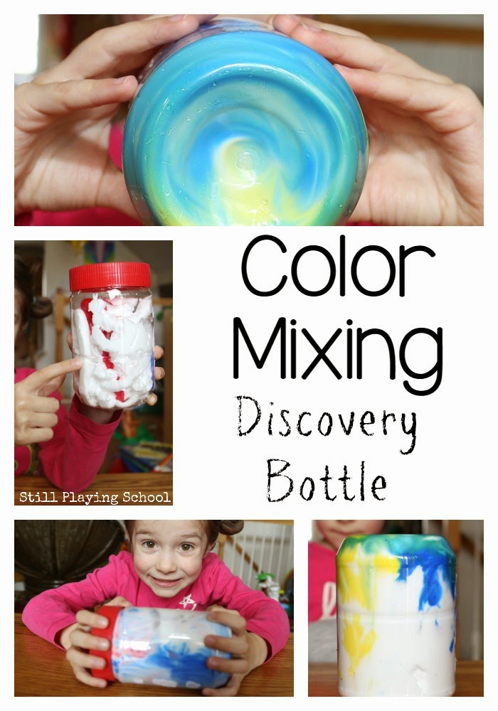 Marble Color Mixing Discovery Bottle | Still Playing School
