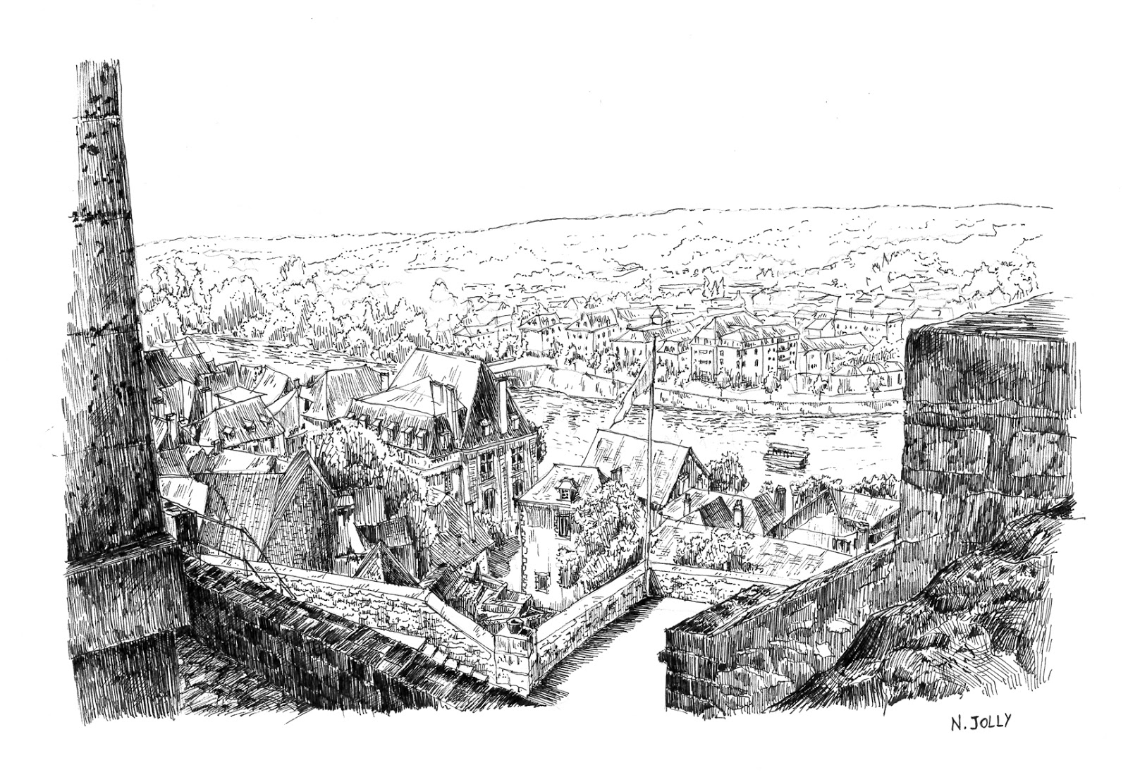 N.Jolly : Remparts de Terrasson