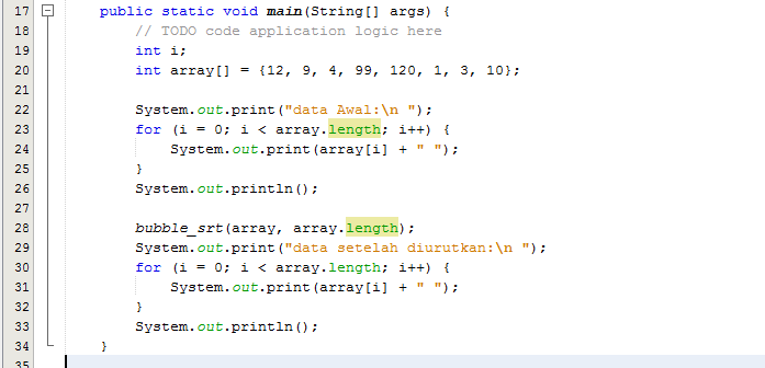 Pengurutan Array Dengan Teknik Bubble Sort Pada Java Netbeans Informasi Perkuliahan Terupdate