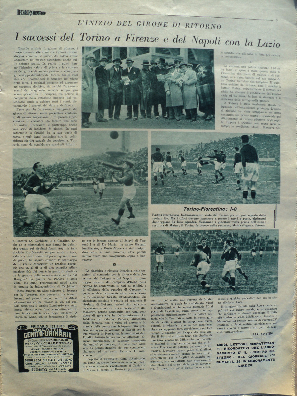 Calcio Italiano : Il Calcio Illustrato, 22 Feb 1933. Calcio Italiano : Il Calcio Illustrato, 22 Feb 1933.