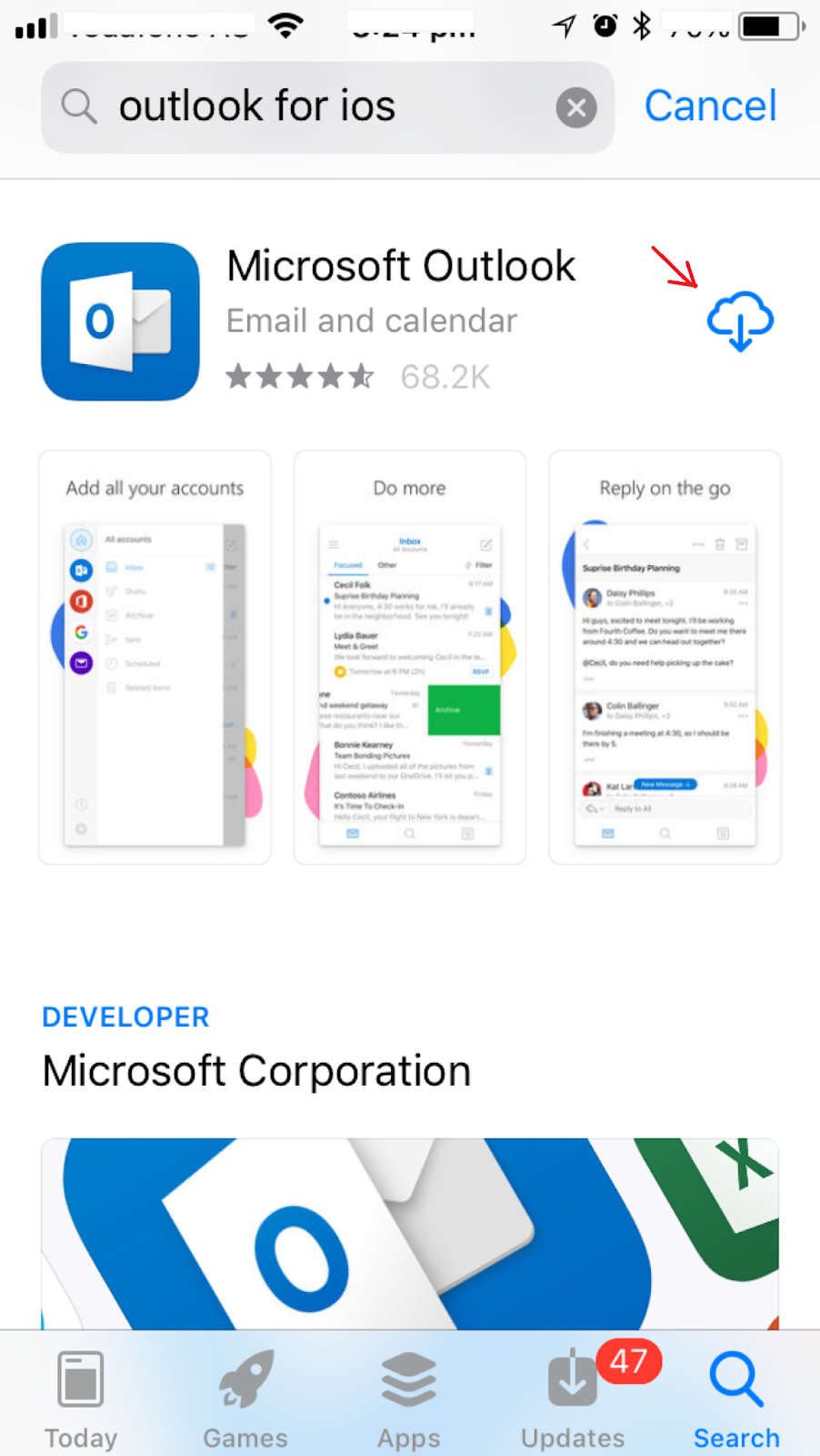 Configuring Outlook for iOS to an Office 365 Email Account