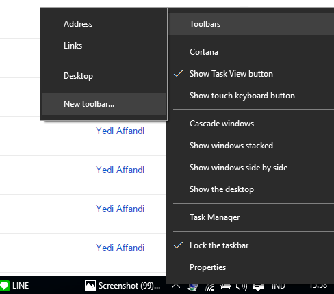 Cara Mudah Membuat Shortcut Folder di Taskbar Windows