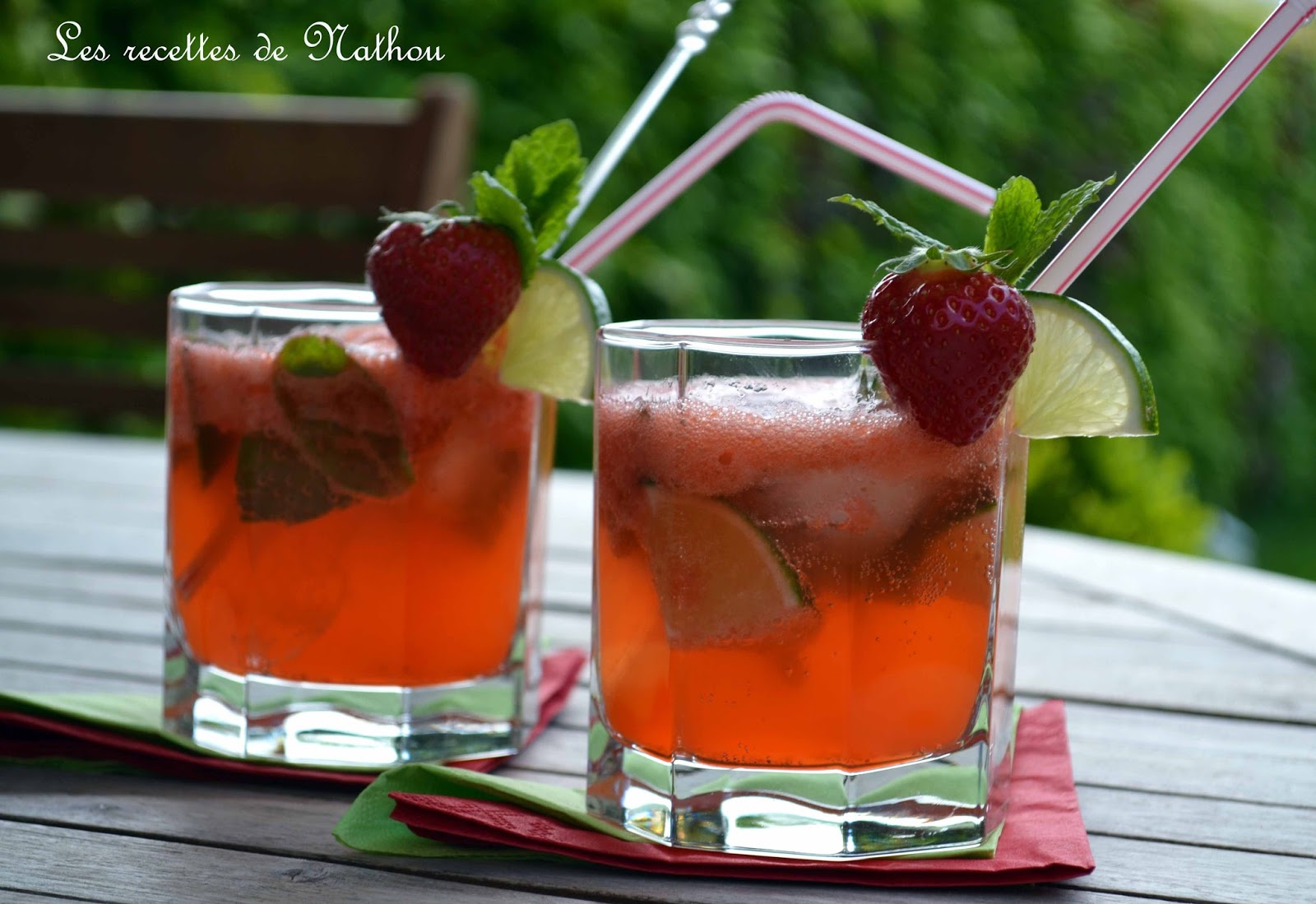 Ma cuisine au fil de mes idées...: Mojito à la fraise (avec des vraies ...