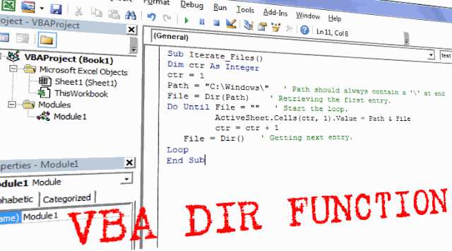 Cách sử dụng vba excel dir trong các công việc lập trình dữ liệu