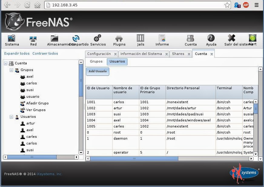 El poder de 01100011 Unix-FreeBSD: Nas FreeNAS