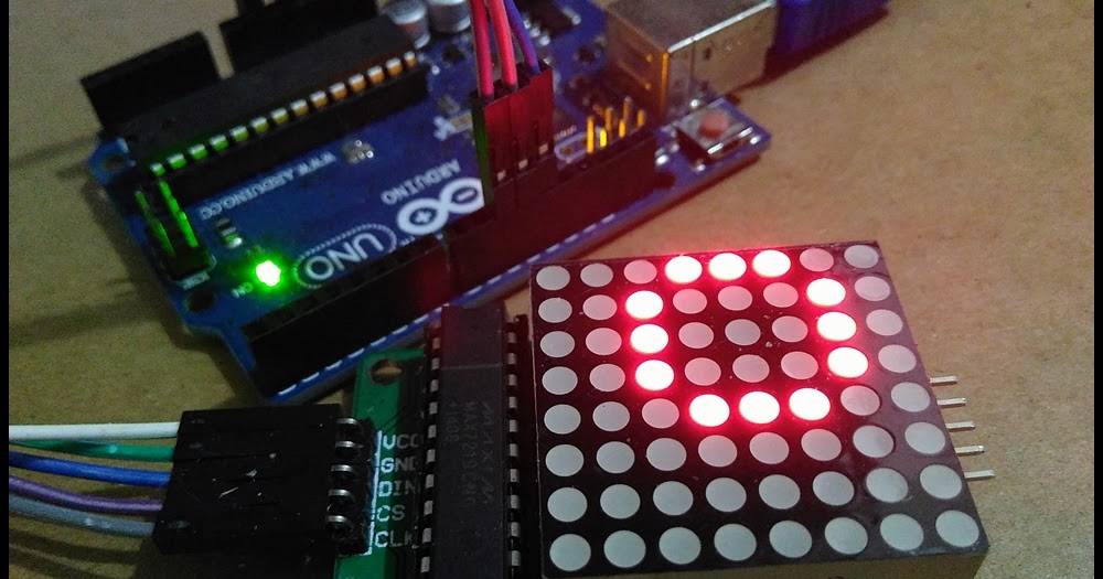 Arduino Er Arduino Uno Max7219 8x8 Led Matrix Via Spi Using Ledcontrol Library 9715