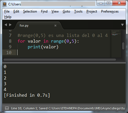 Programación, tecnología y seguridad: 13. Ciclo For en Python
