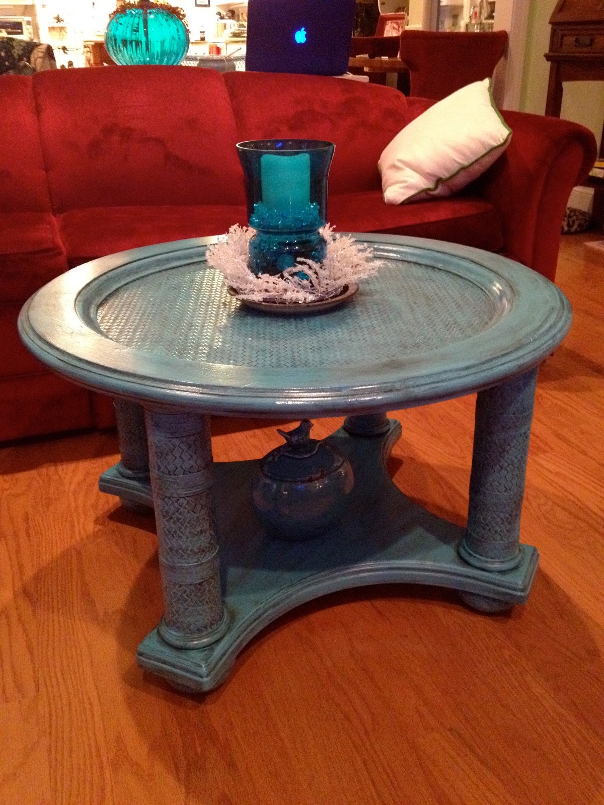 Repurposed For Life: Round coffee table before and after