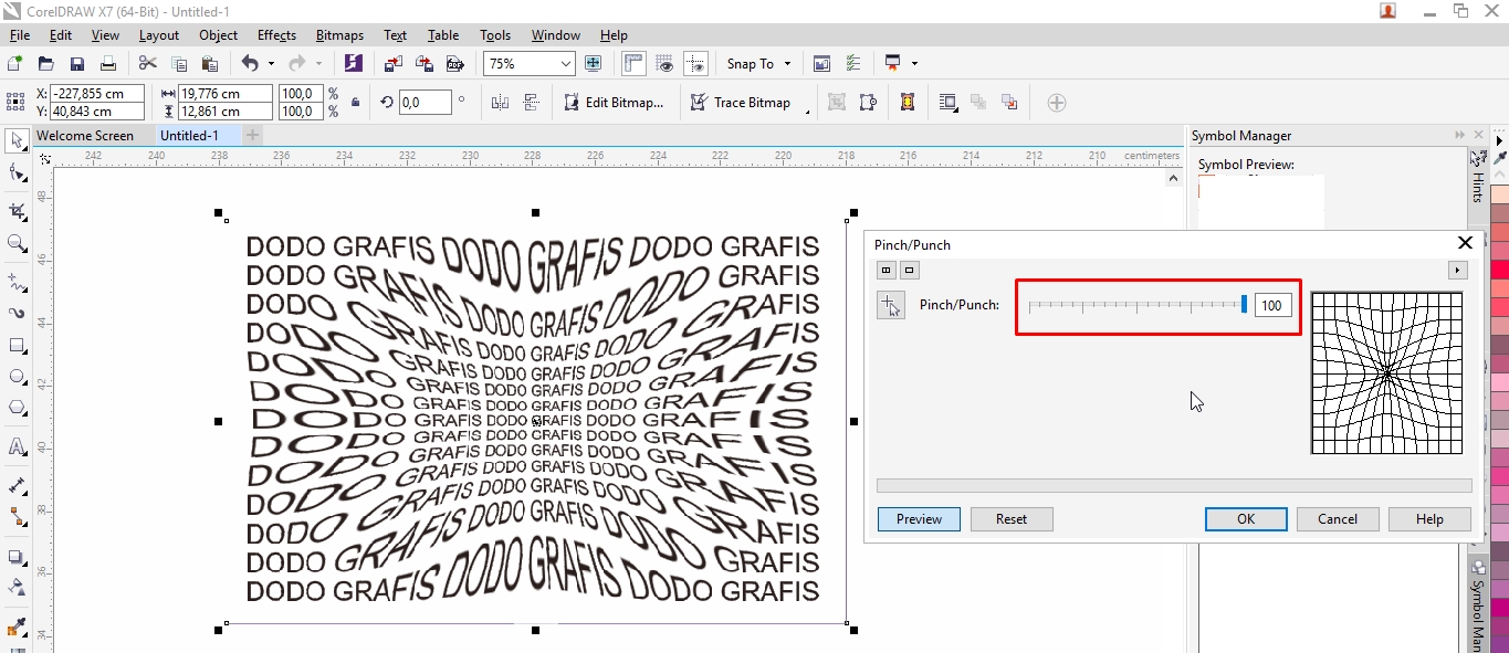 Cara menggunakan efek PINCH / PUNCH Pada CorelDRAW - Biologizone