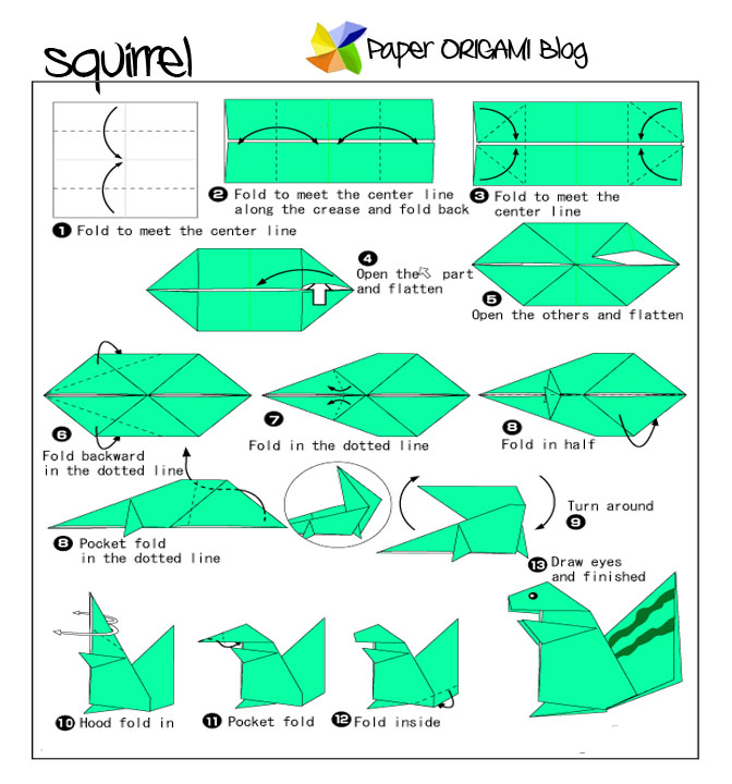 Animals Origami: Squirrel | Paper Origami Guide