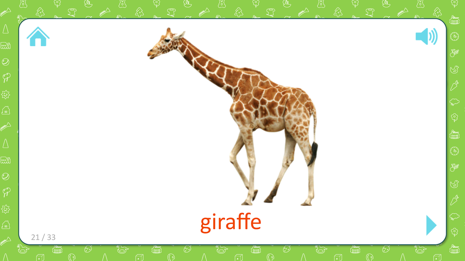 FlashCards For Kids: Giraffe - Wild Animals - Flashcards for Kids