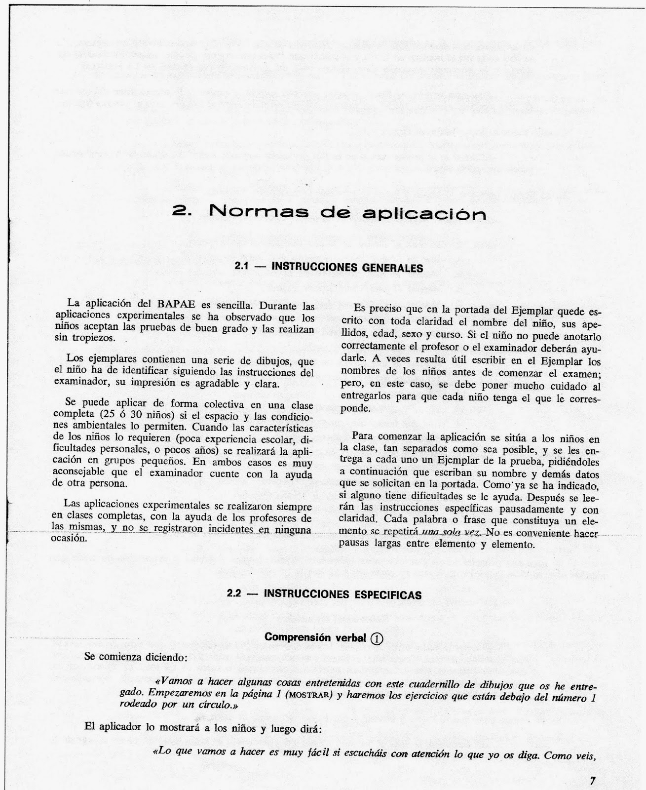 DIARIO DE PRÁCTICAS: BAPAE. Bateria de aptitudes para el aprendizaje.