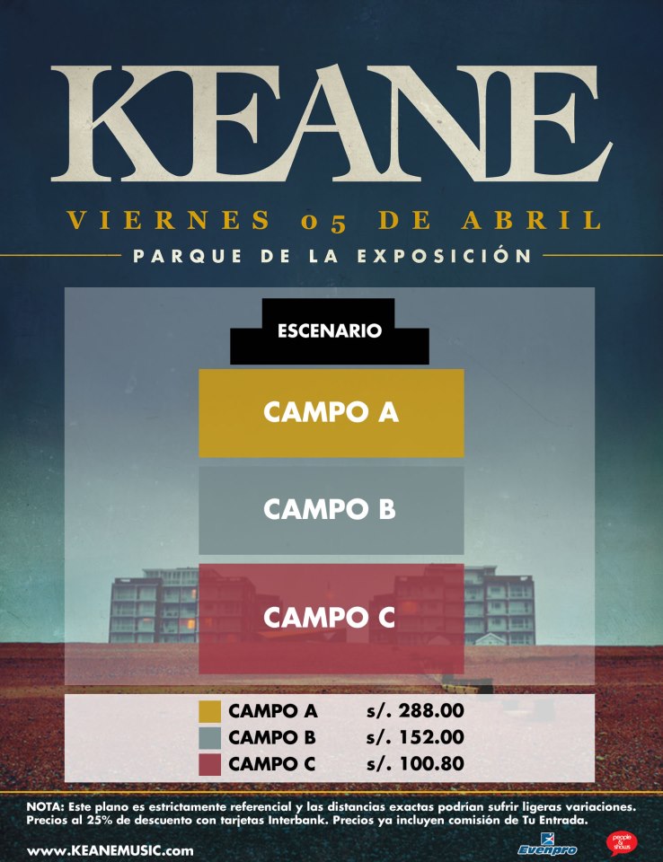 KEANE PERÚ: Venta de Entradas para Keane en Lima