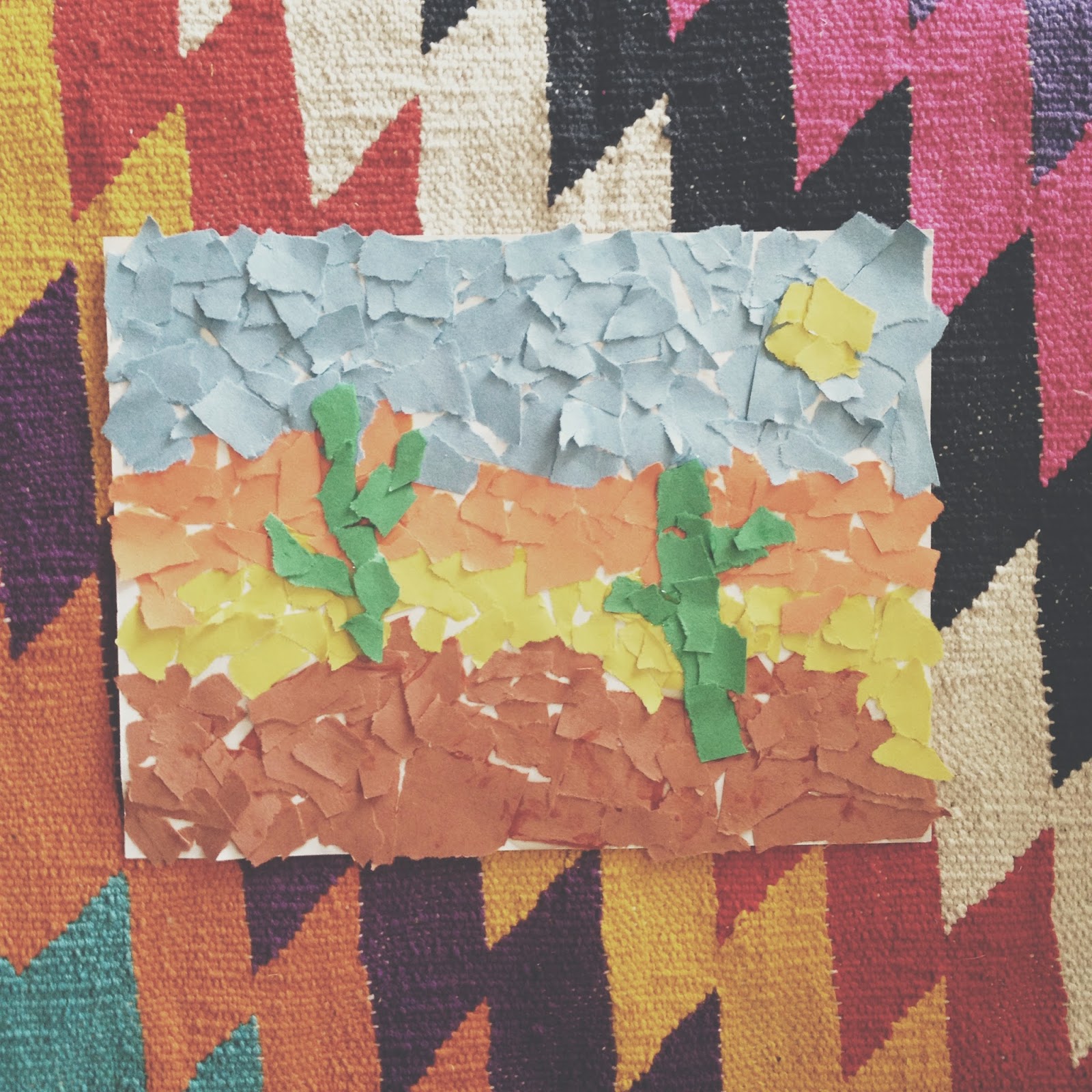 a forest full of songbirds: Toddler Craft: Easy Desert Landscape Mosaic