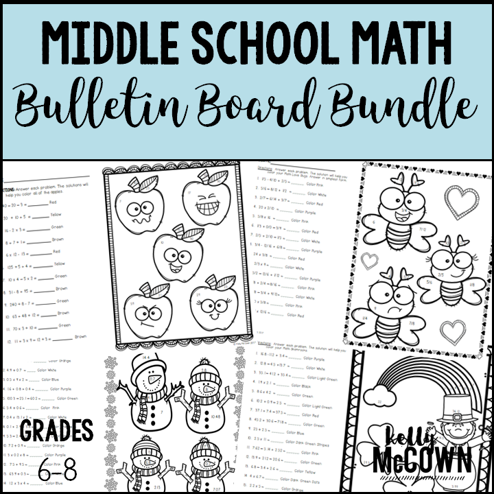 Kelly McCown: Middle School Math NO PREP Bulletin Board {September}
