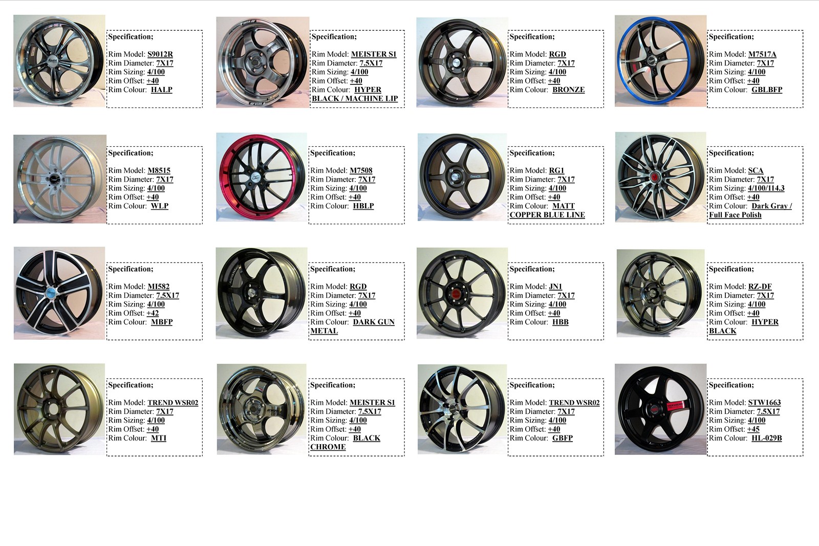 Tyre and Rims (H2O One Stop Sdn. Bhd.): 17 Inch Rims With Sizing ...